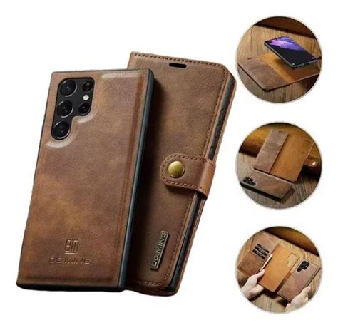 Funda De Piel Magnética Con Tapa Para Samsung Con Clip Para Color Negro