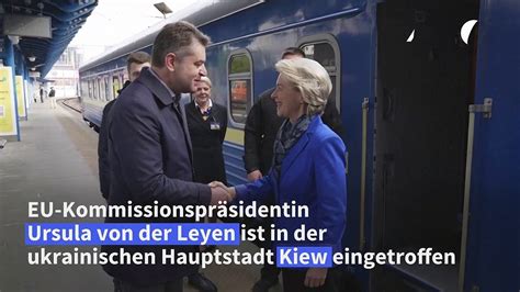 Von Der Leyen Am Europatag In Kiew Eingetroffen Video Dailymotion