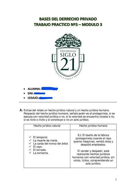 Bases DEL Derrecho Privado TP3 Correcion 1 ALUMNA Blanco Carola