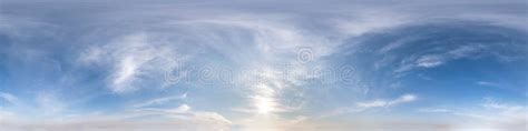 Seamless Hdri Panorama Degrees Angle View Blue Sky With Beautiful