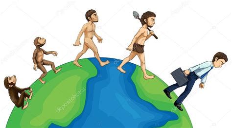 Evolución del ser humano en la tierra Archivo Imágenes Vectoriales