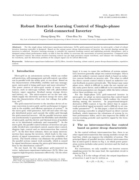 robust iterative learning control of single phase grid