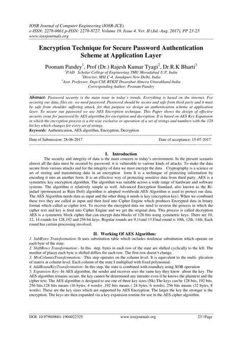 pdf encryption technique for secure password authentication scheme at application layer