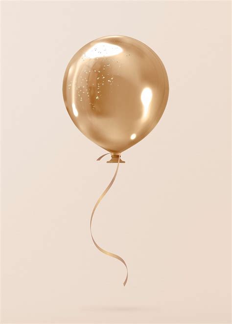 Gold Balloon Clipart 3d Birthday Free Photo Illustration Rawpixel