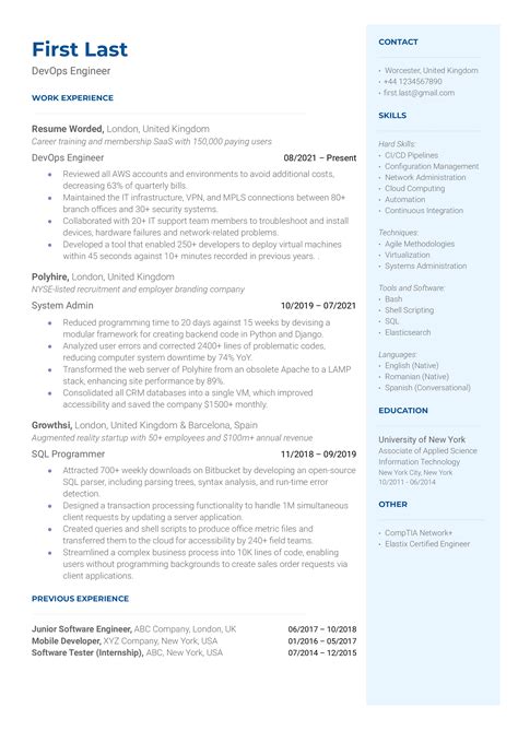 15 DevOps CV Examples For 2024 Resume Worded