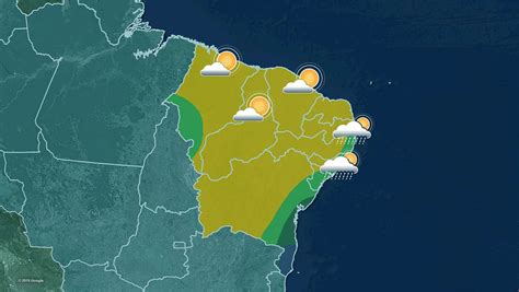 Previsão do tempo para sexta feira 04 10 2019 Nordeste Previsão do