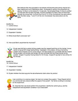 Bio Identifying The Controls And Variables Worksheet TPT