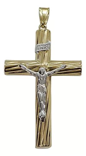 Dije Cruz Crucifijo Tubo Grande Cristo Oro K
