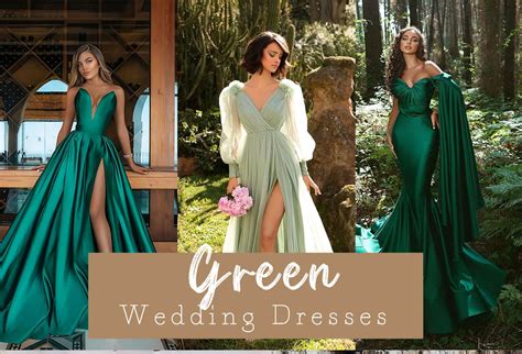 18 Green Wedding Dresses Emerald Sage Light Green Deer Pearl Flowers