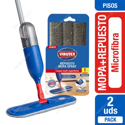 Mopa Microfibra Spray Repuesto Virutex Clean Queen