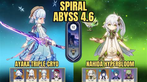 C2 Ayaka Freeze C2 Nahida Yelan Hyperbloom Spiral Abyss Floor 12 V4