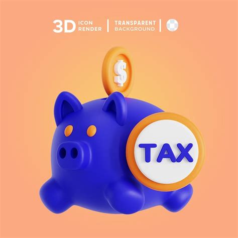 Premium PSD 3d Icon Tax Saving Illustration