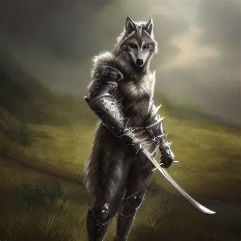 Anthropomorphic Wolf 1 0 1 0 Knight Wearing Fantasy Stable Diffusion