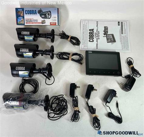 Cobra 4 Channel Wireless Surveillance System With 4 Cameras 7 Monitor