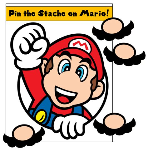 Pin The Mustache On Mario Free Printable Printable Templates By Nora