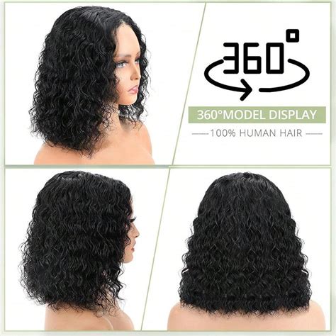 Peluca Bob Corta De 16 Pulgadas Peluca Bob Rizada De 13x4 Cabello