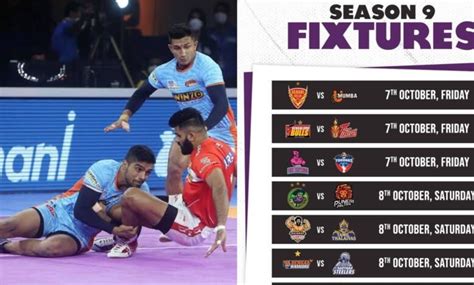 VIVO Pro Kabaddi 2022 All Teams Schedule When Will PKL 9 Start