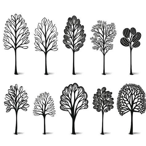 Conjunto de iconos de árbol Foto Premium