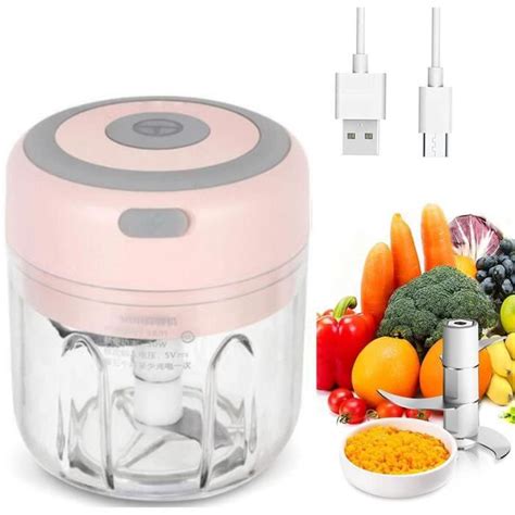 YESCUSTOM Mini hachoir à légumes 250ml Robot de cuisine électrique