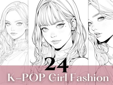 Coloring Pages Kpop Girl Fashion Printable K Pop Coloring Book Pages