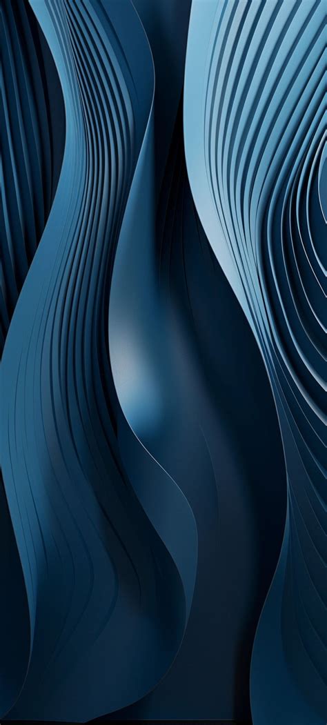 An Abstract Blue Background With Wavy Lines In The Shape Of Curved