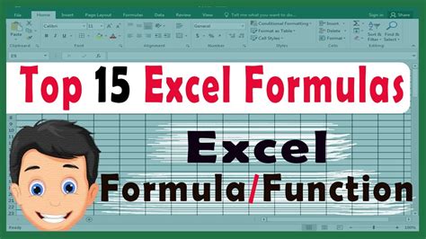 Top 15 Most Important Excel Formulas Ms Excel Tutorial Youtube