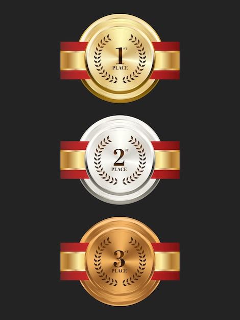 Premium Vector Gold Silver And Bronze Medals On Ribbons Realistic