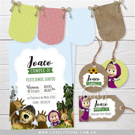 Kit Imprimible Masha Y El Oso Nene LOVELY STORE