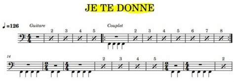 Je Te Donne Jean Jacques Goldman Hellodrumscores