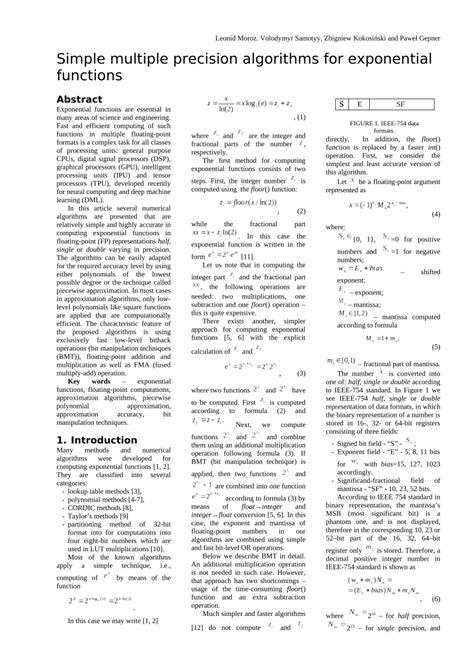 pdf simple multiple precision algorithms for exponential functions [tips and tricks] ieee