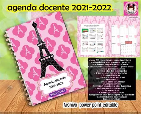 Kit Imprimible Agenda Maestra Paris Docente Mercadolibre