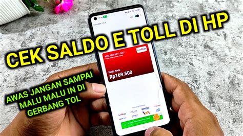 Cara Cek Saldo E Toll Card Di Hp Youtube
