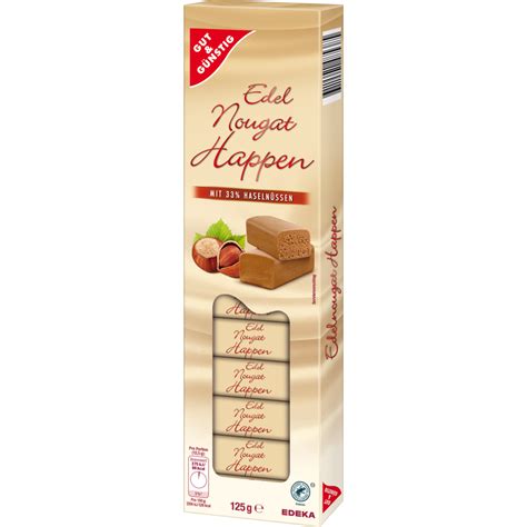 GUT GÜNSTIG Edel Nougat Happen 125g Schokolade Pralinen Süßwaren