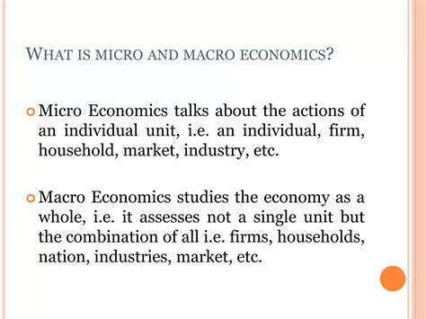 Difference Between Macro And Micro Economics PPT