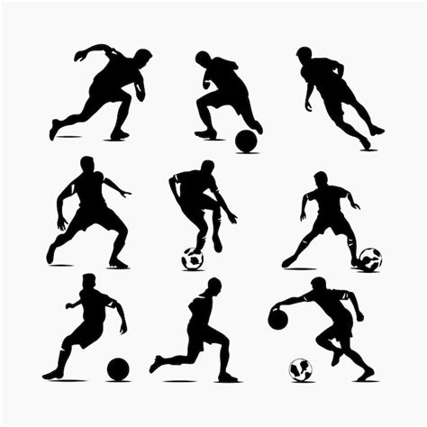Silhueta De Um Jogador De Futebol Vetor Premium