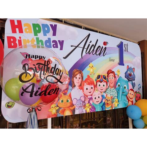 Backdrop 4ft W X 2ft H Cocomelon Theme KP25 Airjoy Balloons
