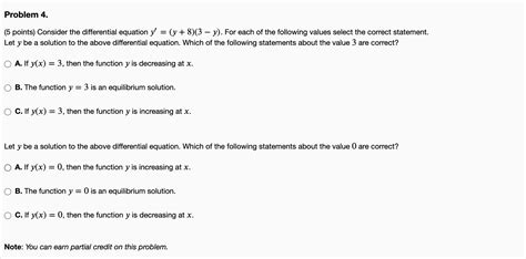 solved problem 4 5 points consider the differential