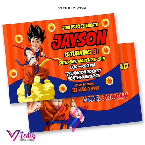 Dragon Ball Z Birthday Invitation Rockstar Birthday Party 9th Birthday