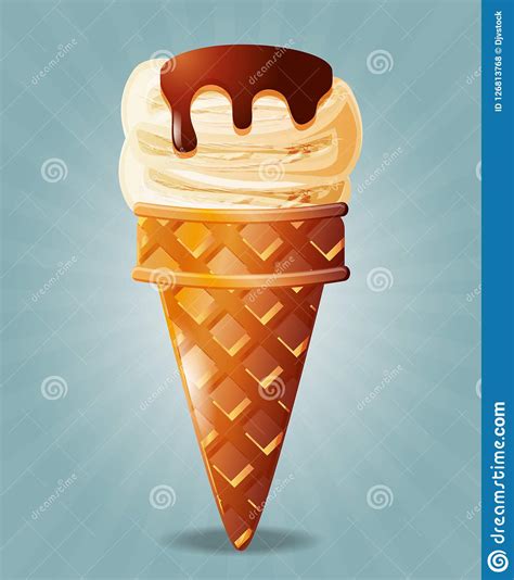 Delicious Ice Cream Cone Stock Vector Illustration Of Fresh