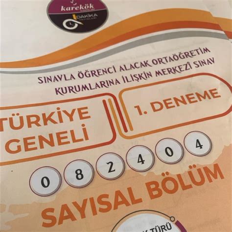 Karekök ve Dakika Yayınları 8 Sınıf Türkiye Geneli Denemesinin Cevap