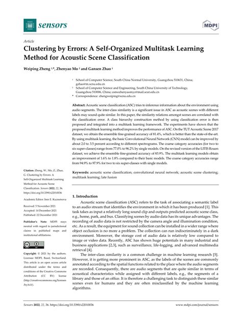 pdf clustering by errors a self organized multitask learning method for acoustic scene