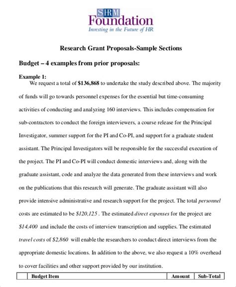 Research Grant Proposal Template