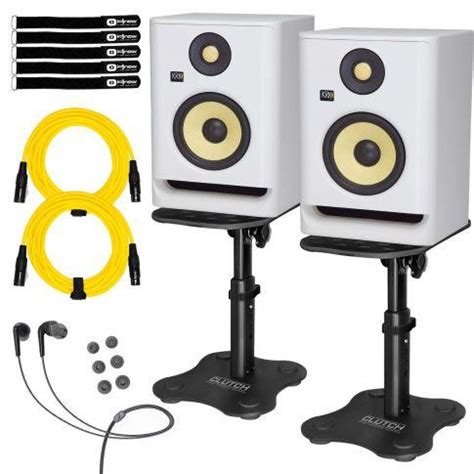 2x KRK RP5 ROKIT G4 Monitors W Earphones Stands IDJNOW