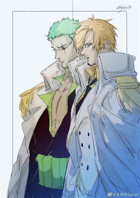 Roronoa Zoro And Sanji One Piece Drawn By Kami Off Record Danbooru