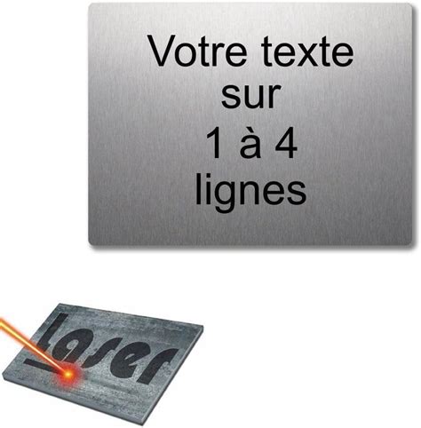 Plaque gravée personnalisée 1 à 4 lignes 20x15cm autocollante Alu
