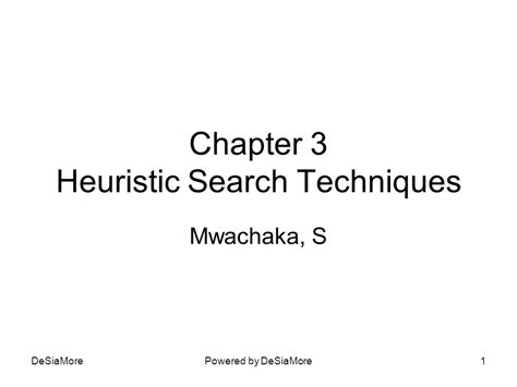 chapter 3 heuristic search techniques ppt download