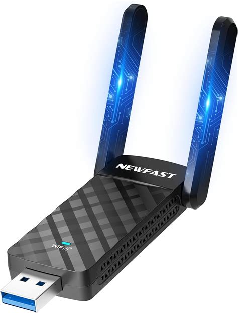 NEWFAST Clé WiFi 6 USB 3 0 Puissante AX1800 Mbps Adaptateur Double