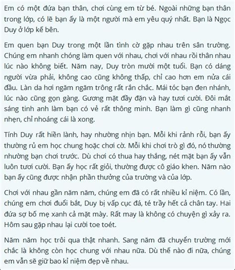 Tả Bạn Thân Của Em Ngắn Gọn Những Bài Văn Hay Nhất
