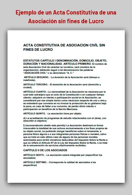 Ejemplos De Actas Constitutivas 4 Plantillas Descargables