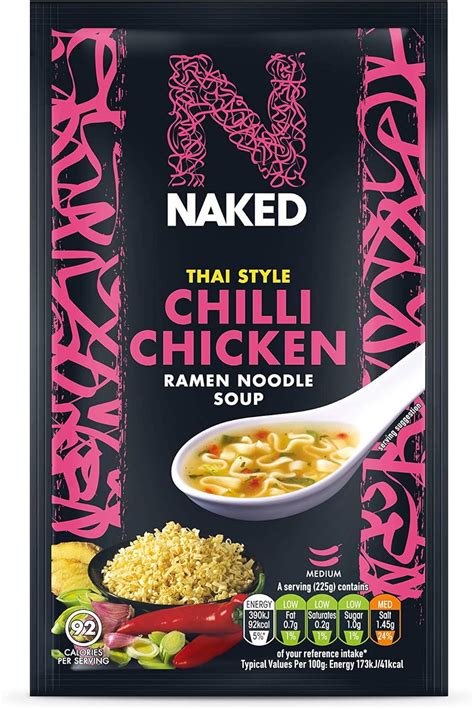 Naked Thai Style Chilli Chicken Ramen Noodle Soup 25g Pack Of 12